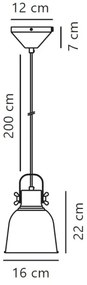 Nordlux - Lustr na lanku ADRIAN 1xE27/25W/230V pr. 16 cm šedá