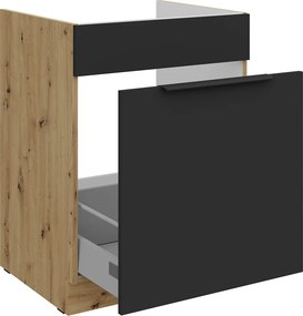 ARIA ac | dolní skříňka 60 ZL 1S dřezová | 60 cm | PREMIUM BOX | artisan/černá