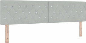 Postel s boxspringem s čelo Světle šedá 180 x 200 cm samet 3340346