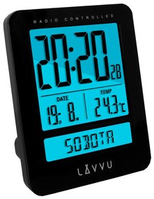 Digitální budík řízený rádiovým signálem LAVVU Duo Black LAR0021