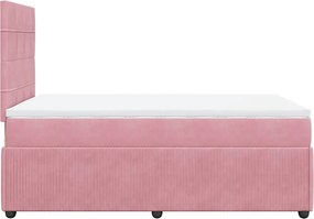 Box spring postel s matrací růžová 120 x 200 cm samet 3294615