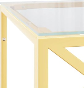 vidaXL Konferenční stolek 110 x 45 x 45 cm nerezová ocel a sklo [349962] Barva: zlatá