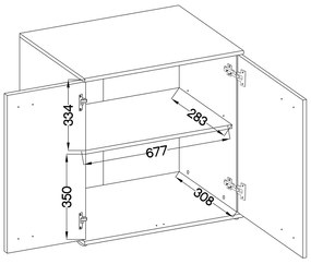 Komoda MIKE 3 | 71 cm | old style/matera