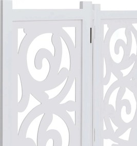 Paraván T568, dělící stěna, 4 panely - 170 × 160 cm - bílá