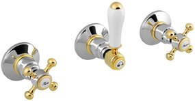 Sapho Sapho, ANTEA podomítková sprchová baterie, 2 výstupy, chrom/zlato, SET305-102