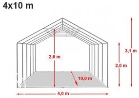 Tradgard 91107 Zahradní party stan PREMIUM, 4 x 10 m, 500 g/m²