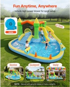 Nafukovací skákací hrací deska, 3,2 × 3,1 × 1,9 m VEVOR