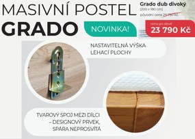 Masivní dvoulůžková postel GRADO