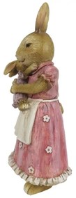 Velikonoční dekorace králíčí maminky s holčičkou – 8x7x19 cm
