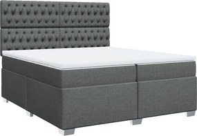 Box spring postel s matrací tmavě šedá 200x200 cm textil 3290603