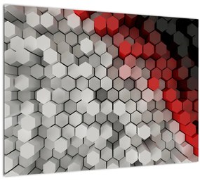 Skleněný obraz - 3D hexagony (70x50 cm)