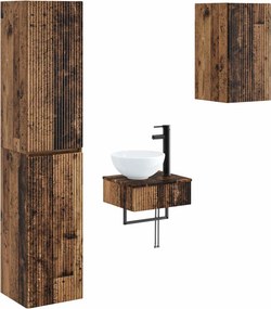 Sada koupelnového nábytku 3 ks Staré dřevo 33 x 34,5 x 160 cm 3406051