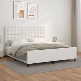 Rám postele s čelem bílý 160x200 cm umělá kůže 3125580