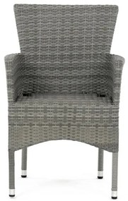 Autronic Zahradní židle, kov, polyratan, šedá, AZC-S2118 GREY