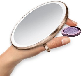 Kapesní kosmetické zrcátko Simplehuman Sensor Compact, LED světlo, 10x zvětšení, Rose Gold
