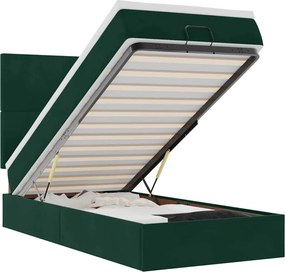 Osmanský rám postele s matracemi tmavě šedá 80x200cm samet 3313364