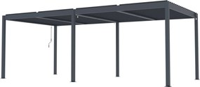 Hliníková bioklimatická pergola s lamelami BestBerg BBP-18G / 6 x 3 m / šedá