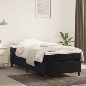 vidaXL Box spring postel s matrací 90x200 cm samet [3144658] Barva: Černá