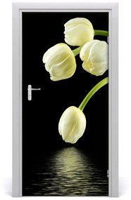 Fototapeta samolepící Bílé tulipány 85x205 cm