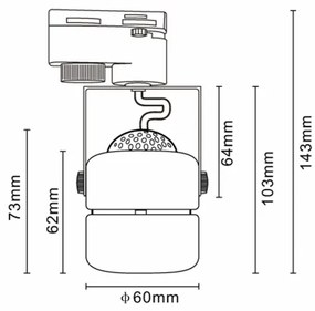 Bodové svítidlo v lištovém systému PRAHA 3xGU10/10W/230V černá