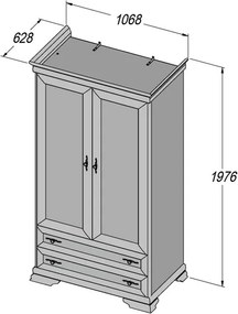Šatní skříň Avinion, bělený dub