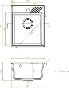 Laveo Hub, 1-komorový granitový dřez 394x485x204 mm, béžová, LAV-SPH_410Y