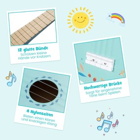 Costway 53 cm ukulele kytara pro děti 4-strunné mini ukulele s korpusem