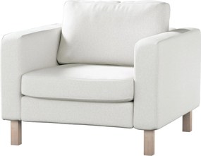 Potah na křeslo IKEA Karlstad, krátký barva krémová látka pletený vzor