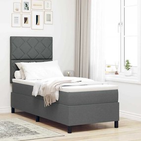 Postel s boxspringem s čelo Tmavě šedá 80 x 200 cm textil 3339421