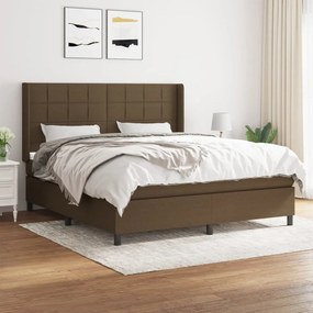 Box spring postel s matrací tmavě hnědá 160x200 cm textil 3131444