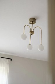Bílé/v mosazné barvě stmívatelné stropní svítidlo z opálového skla ø 42 cm Marne – Jotex
