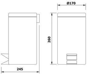 Aqualine, SIMPLE LINE odpadkový koš kulatý 3l, bílá, 28103