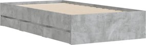 Rám postele se zásuvkami betonově šedý 75 x 190 cm kompozit 3207332