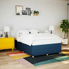 Rám postele bez matrace modrý 140 x 200 cm textil 3284948