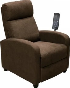 Masážní polohovací křeslo s podnožkou hnědé Deluxe