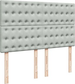 Box spring postel s matrací světle šedá 140x190 cm samet 3292346
