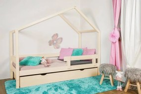 MAXIDO Dětská postel domeček Dita - jeden šuplík 200x90 šedá
