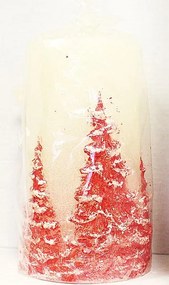 Svíčka vánoční stromek červený 7503