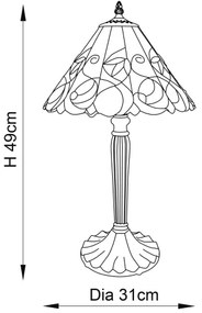 Endon 64195 - Stolní lampa Tiffany JAMELIA 1xE27/60W/230V pr. 31 cm
