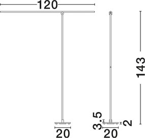 Matně černá kovová LED stojací lampa s ohybatelnou konstrukcí/stmívatelná (výška 144 cm) Tenso – Nova Luce