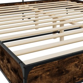 Rám postele kouřový dub 180 x 200 cm kompozitní dřevo a kov 3280059