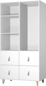 IDZ Šatní skříň FIGO 4S2D 06, 105 cm Bílá