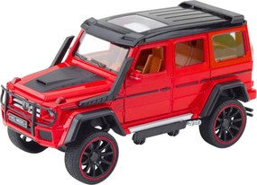 LEAN Toys Terénní auto kovové na setrvačník otevírací dveře červené 1:22