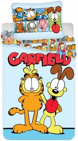 Ložní povlečení do dětské postýlky kocour Garfield - 100% bavlna - 40 x 60 + 100 x 135 cm