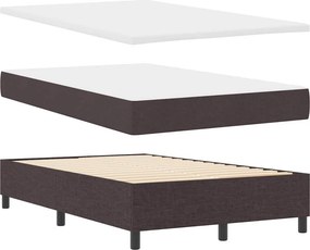 Postel s boxspringem s čelo Tmavě hnědá 120 x 190 cm textil 3339451