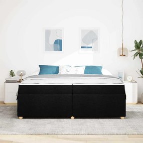Rám postele s matrací Černá 200 x 200 cm textil 3399379