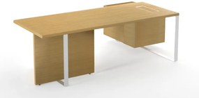 NARBUTAS - Kancelářský stůl PLANA 244x150x75 s modesty panelem a fixním kontejnerem na levé straně