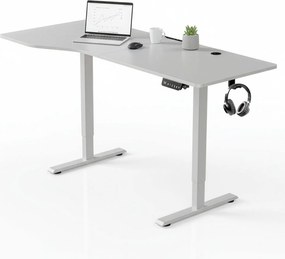 Juskys Elektricky výškově nastavitelný stůl Office Stand Barva: Bílá, Velikost: 160 × 75 cm