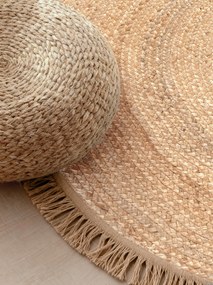 Hanse Home, Kusový koberec Jute Braided 106332 Natural Gold kruh, 200x200 (průměr) kruh, béžová, chodba / předsíň