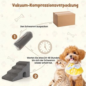Costway Schodiště pro psy 4 Schody Pet Schody 43 cm vysoké s otvorem